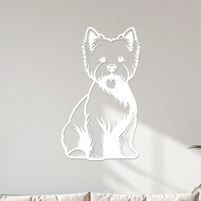 dřevo života Dřevěný obraz West highland white teriéra Zvolte rozměr (cm): 24x40, Zvolte barvu dekoru: Bílá