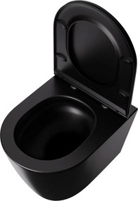 UPTrend Závěsný WC komplet bez příruby AMARO VORTEX TR2217R‑U18 včetně Soft-Close sedátka, černá mat