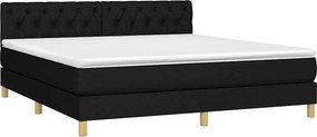 Box spring postel s matrací a LED černá 160x200 cm textil 3133967