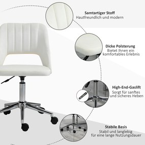 Otočná židle Vinsetto béžová, výškově nastavitelná kancelářská židle do obývacího pokoje a ke stolu, kompaktní, ergonomická a moderní