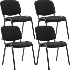 Sada 4 konferenčních židlí Ken látka – černá