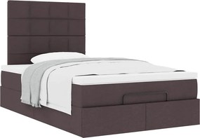 Osmanský rám postele s matrací tmavě hnědá 120x190cm textil 3313143