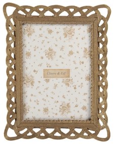 Zlatý fotorámeček s členitým okrajem Ranger – 18x3x23 cm na fotografii 13x18 cm