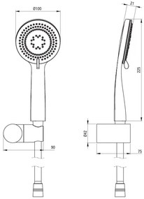 Deante Shower set, with fixed bracket