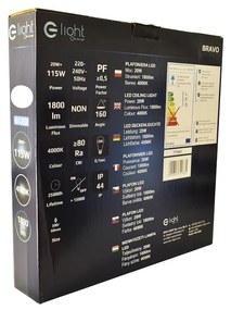 Stropní LED svítidlo Bravo, 1x LED 20w, 4000k, ch