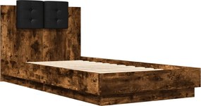Rám postele s čelem kouřový dub 75 x 190 cm kompozitní dřevo 3209979