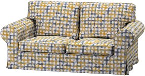 Potah na pohovku IKEA  Ektorp 2-místná, nerozkládací barva modrá látka pletený vzor, vzorované