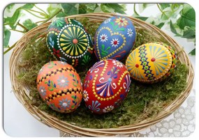 Velikonoční prostírání 036, malovaná vajíčka