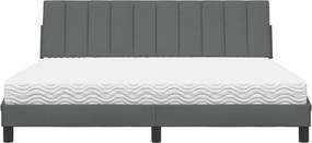 Postel s matrací Hanko tmavě šedá 180 x 200 cm textil 3310546