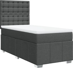 Box spring postel s matrací tmavě šedá 90x190 cm textil 3293838