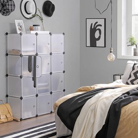 Policový regál Aruma s 12 přihrádkami průsvitný