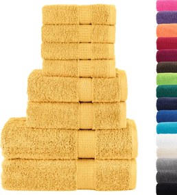 8dílná sada ručníků Premium SOLUND zlatá 600 g/m² 137542
