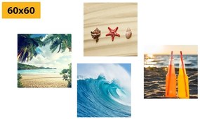 Set obrazů dovolená u moře - 4x 60x60 cm