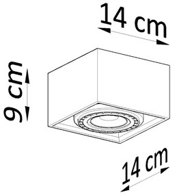 Stropní svítidlo Quatro, 1x betonové stínítko
