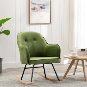 vidaXL Houpací židle samet [289520] Barva: Tmavě zelená