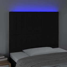 Čelo postele s LED černé 100x5x118/128 cm textil 3122654