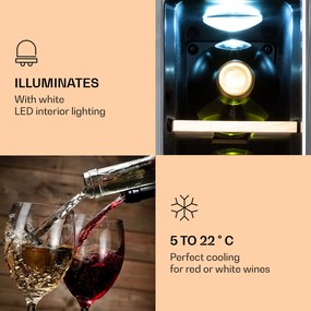 Vinovilla 7, built-in, Uno Quartz, vestavěná chladnička na víno, bílé sklo, nerezová ocel