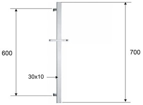 Matně černá nástěnná mosazná sprchová tyč s posuvným držákem 70 cm – Sapho