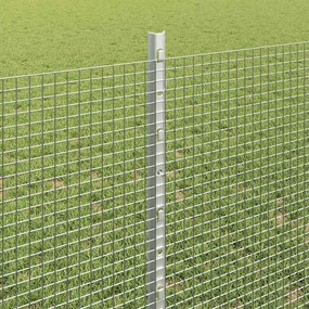 Svařovaná drátěná plotovina s tyčkami 10 x 0,8 m Stříbrná 3336321