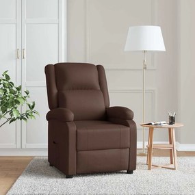 Polohovací křeslo hnědé umělá kůže 340171