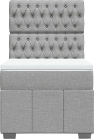 Box spring postel s matrací světle šedý 100 x 200 cm textil 3293886