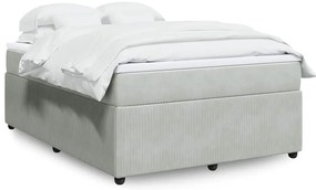Box spring postel s matrací světle šedá 140x190 cm samet 3285638
