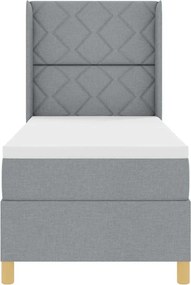 Postel s boxspringem s čelo Světle šedá 80 x 200 cm textil 3341861