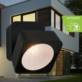 TF 322005TF TELEFUNKEN LED venkovní nástěnné svítidlo, ochrana proti stříkající vodě, bez vypínače, 3000K teplá bílá, černé - BRILONER