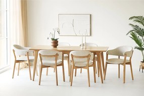 House Nordic Jídelní set stolu DARWIN a 6 židlí DUNKIRK světlý 7771009-S