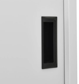 Kancelářská skříň posuvné dveře světle šedá 90x40x180 cm ocel - Default Title