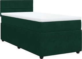 Box spring postel s matrací tmavě zelená 80 x 200 cm samet 3287599