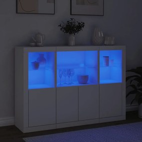 Příborníky s LED osvětlením 3 ks bílé kompozitní dřevo 3209107
