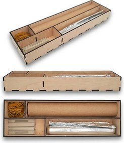 usporadejto.cz Organizér na folie/alobal, 4 přepážky do šuplíku, dřevěný VASKY 13 x 46 cm