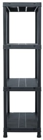 Skladový regál Souci - černý - 200 kg | 80x40x138 cm