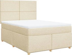 Box spring postel s matrací krémová 140x190 cm textil 3291273