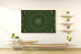 Obraz detailní ozdobná Mandala v zelené barvě Varianta: 120x80