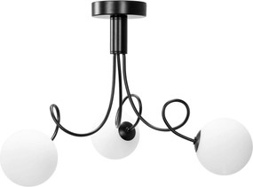 Toolight Toolight, stropní lampa skleněné koule 3xG9 APP1154-3CP, černá, OSW-14012