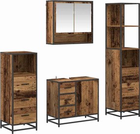 Sada koupelnového nábytku 4 ks Staré dřevo 65 x 33 x 60 cm 3402497