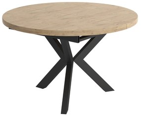 jídelní stůl rozkládací kulatý AGNES 100/138 cm - ø 100 cm/Egger - black pietra grigria