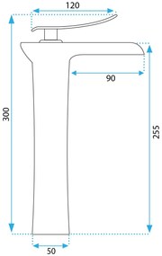 Rea Laguna Antique, vysoká umyvadlová baterie h-280, mosazná, REA-B8120