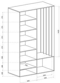 Předsíňová stěna MILO | 100 cm | se zrcadlem | UNI provedení | artisan/artisan