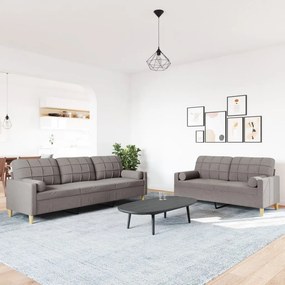 2dílná sedací souprava s polštáři taupe textil 3278342