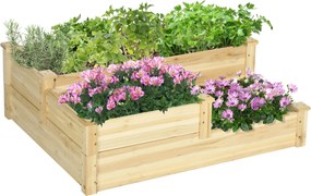Outsunny Vyvýšený Zahradní Záhon, 3-Tier Rostlinný Záhon, Květinový Zbox, Bylinkový Záhon, Stojan na Rostliny, Květinový Stojan na Balkon, Zahradu, Sm