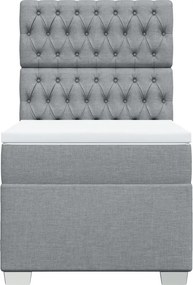 Box spring postel s matrací světle šedý 100 x 200 cm textil 3292706