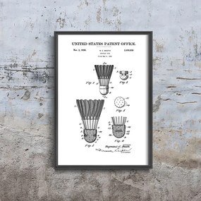Retro plakát Retro plakát Patent pro badminton