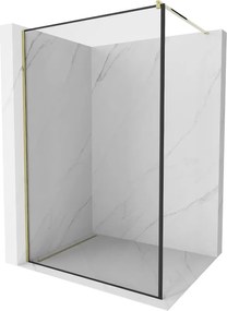 Mexen Kioto sprchová zástěna 90x200 cm 8 mm, zlatý profil, sklo černý rám, 800-090-101-50-70