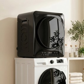 HOMCOM 1000 W kompaktní odvětrávací sušička s extra sušicím a ECO režimy, nastavením časovače a teploty, černá