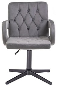 LuxuryForm Židle BOSTON VELUR na černém kříži - šedá