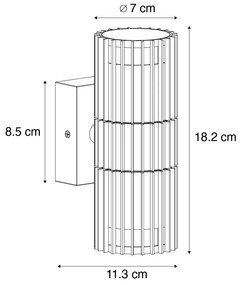 Designová venkovní nástěnná lampa černá 2-světlo IP44 - Boris