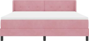 Postel s boxspringem s čelo Růžová 200 x 180 cm samet 3341485
